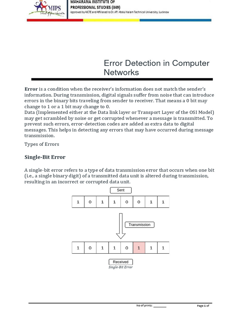 Unit 2 (Part 1) | PDF | Error Detection And Correction | Data Transmission
