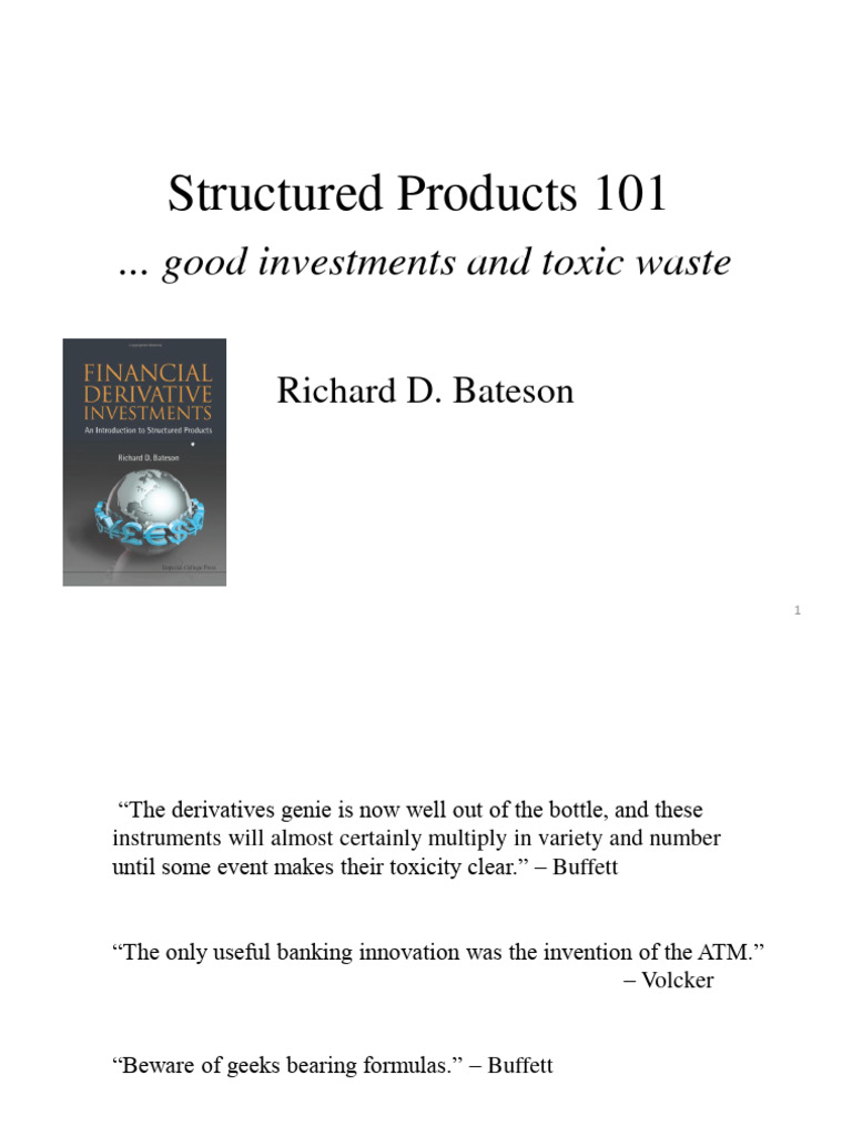 Structured Products: Risks and Rewards | PDF | Collateralized Debt ...