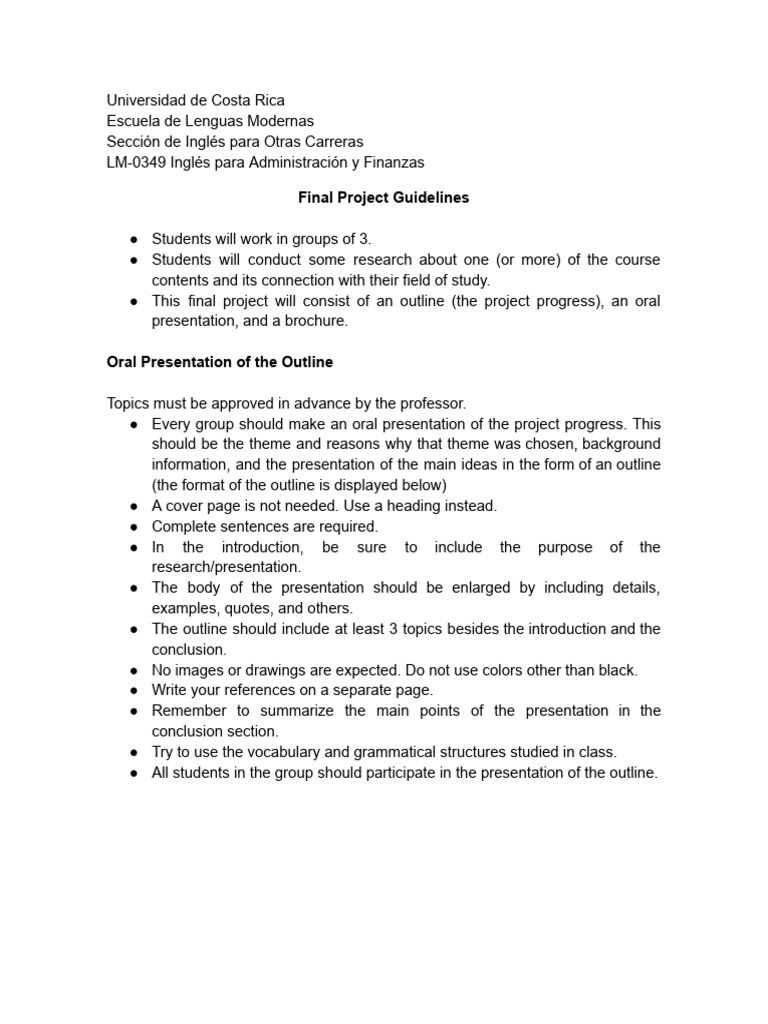 LM 0349 II-2023 - Guidelines For The Final Project LM 0349 II 2023 ... LM 0349 II-2023 - Guidelines For The Final Project LM 0349 II 2023 ...