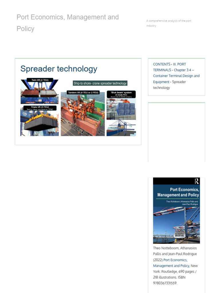 Spreader Technology - Port Economics, Management and Policy | PDF ...