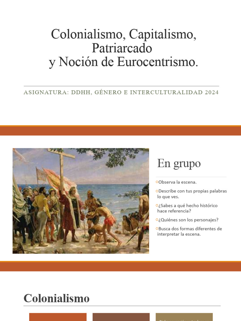 Clase 2 Colonialismo Capitalismo Patriarcado y Noción de Eurocentrismo ...