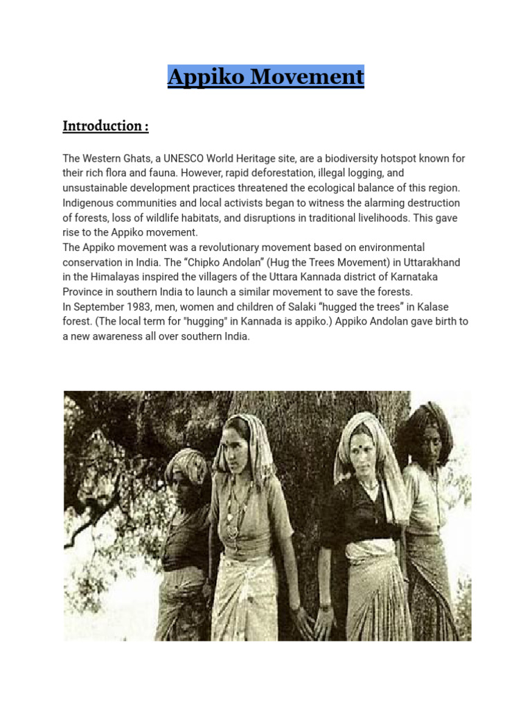 Appiko Movement - EVS Project | PDF | Logging | Conservation Biology