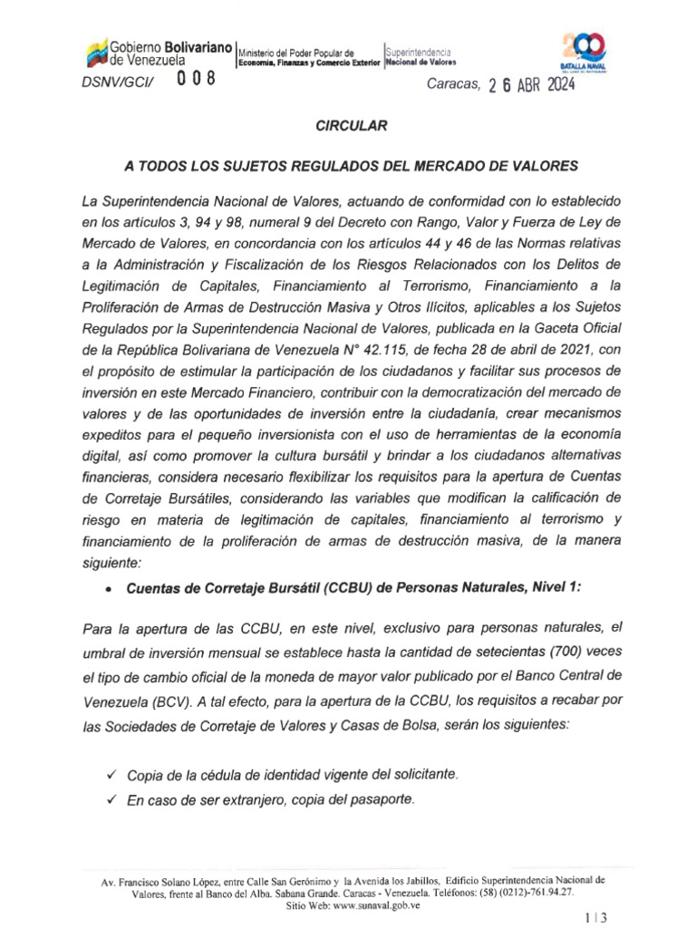 Circular 008 Sunaval | PDF