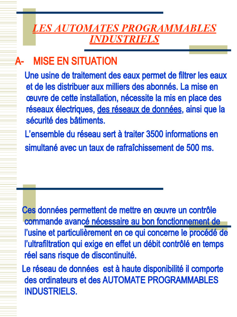 Les Automates Programmables Pdf Automate Programmable Industriel Langage De Programmation