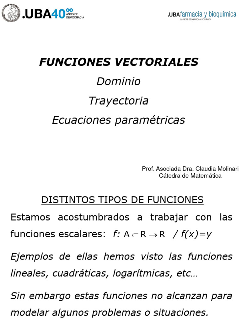 Funciones Vectoriales | PDF | Velocidad | Vector Euclidiano