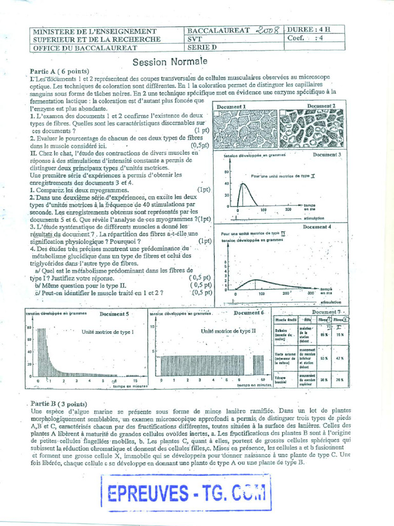 Bac D SVT 2008 | PDF