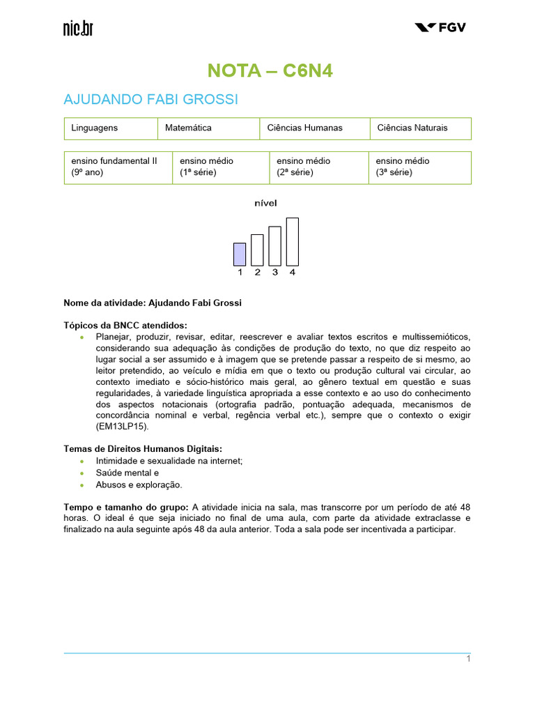 Nota Ensino c6n4 | PDF | Comunicação | Internet