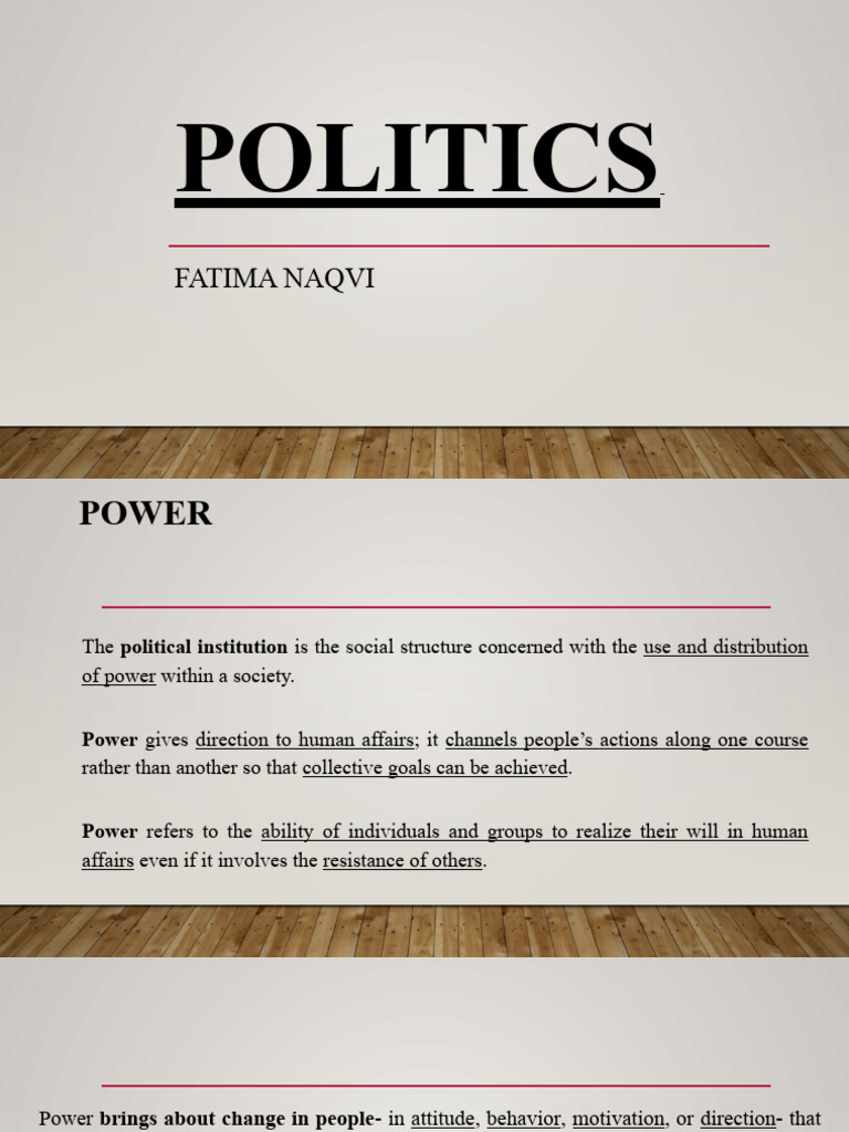 Politics | PDF | Power (Social And Political) | State (Polity)
