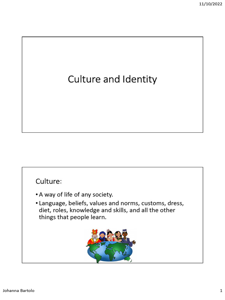 Understanding Culture and Identity Dynamics | PDF | Popular Culture ...