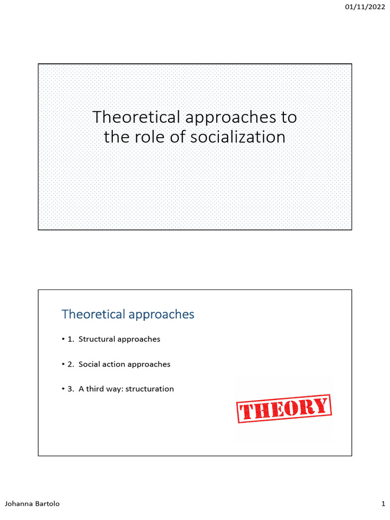 Theories of Socialization | PDF | Identity (Social Science) | Socialization