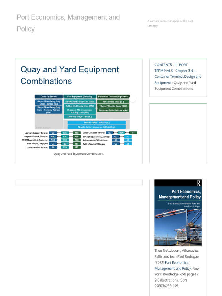 Quay and Yard Equipment Combinations - Port Economics, Management and ...