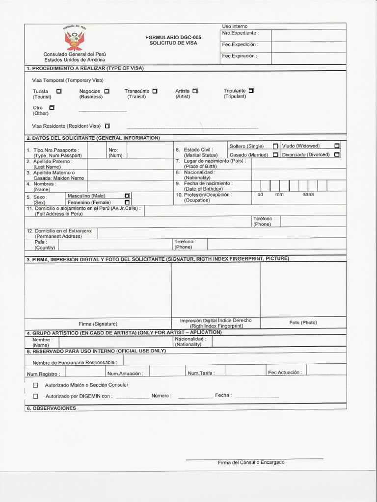 Peru Visa | PDF