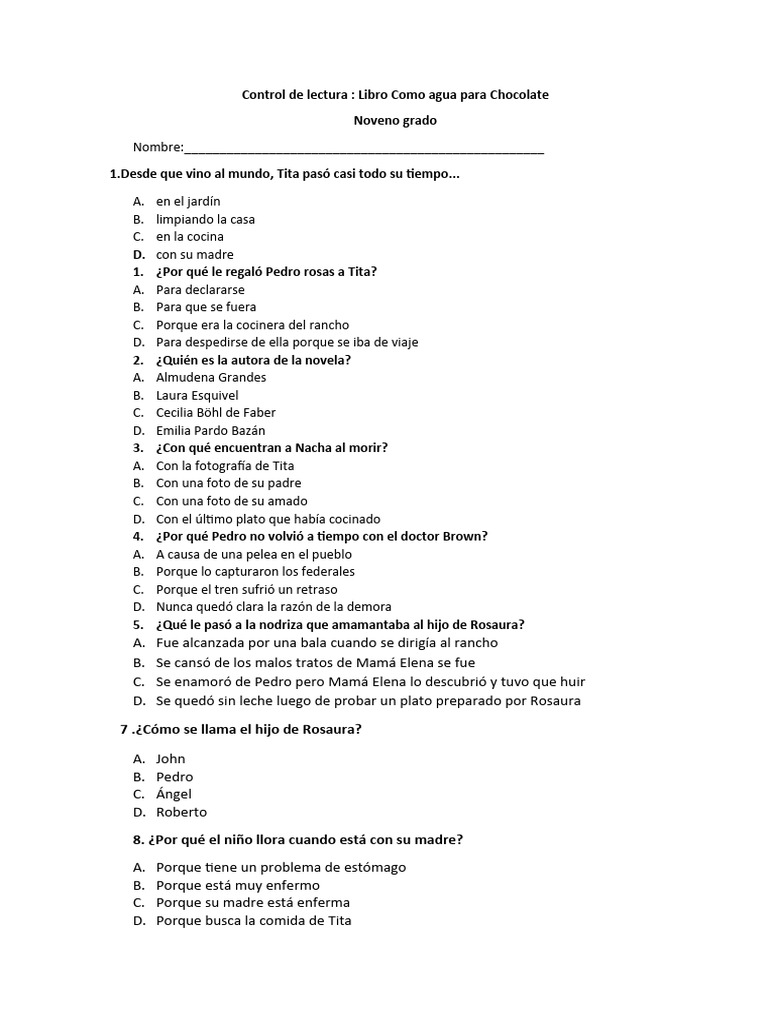 Como Agua para Chocolate Final | PDF