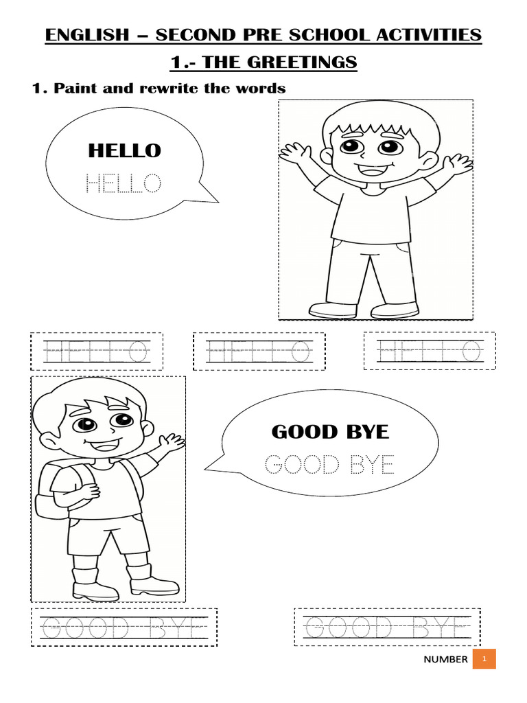 Preschool English Greeting Activities | PDF