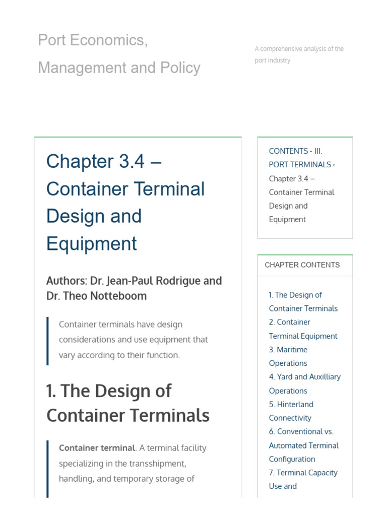 1 Chapter 3 4 Container Terminal Design And Equipment Port Economics Management And Policy
