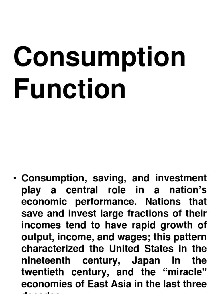 Consumption Function | PDF | Aggregate Demand | Macroeconomics