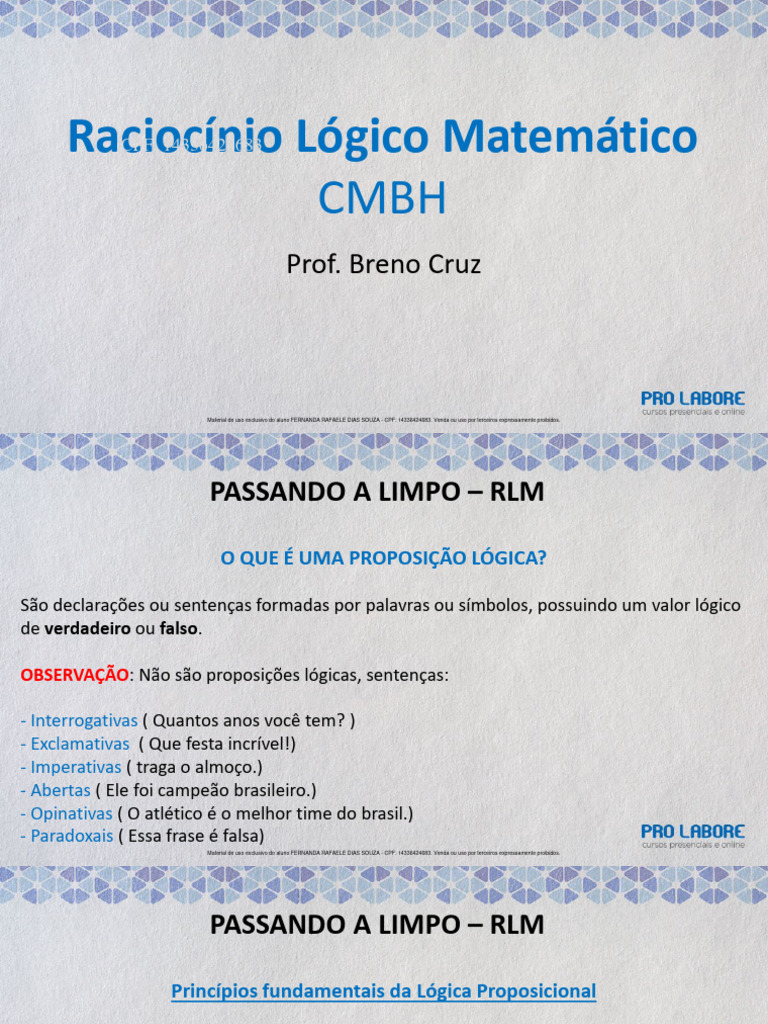 Passando A Limpo - RLM | PDF | Argumento | Lógica