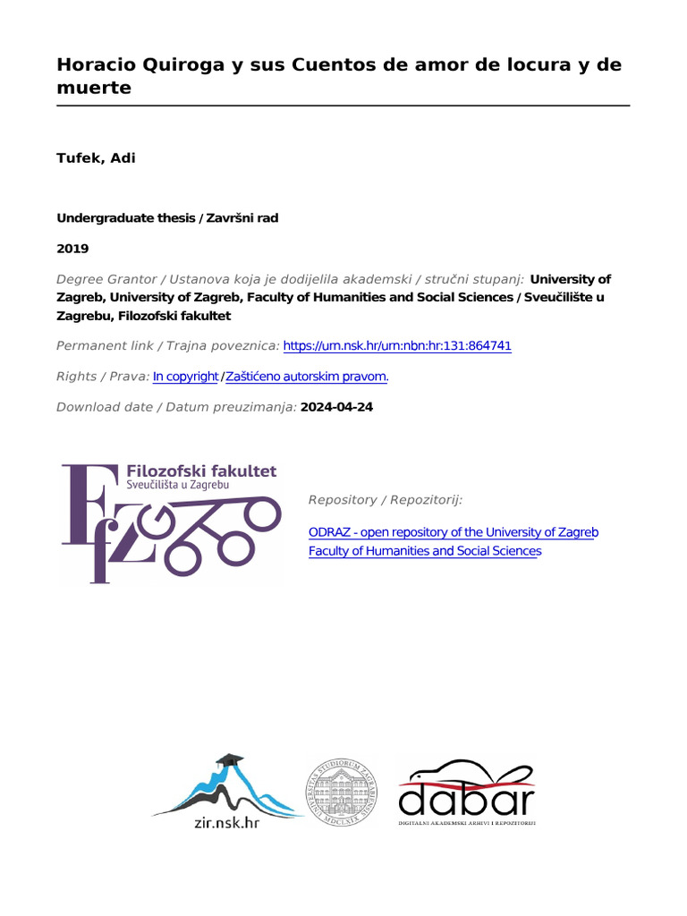 Adi Tufek Horacio | PDF | Cuentos | Existencialismo