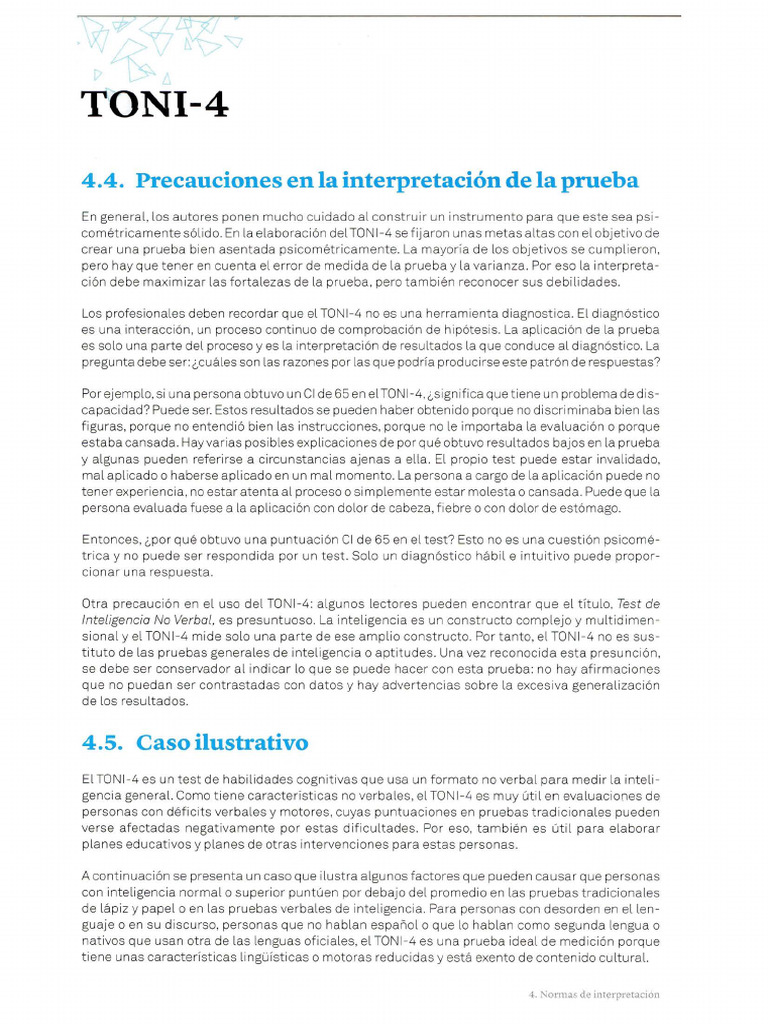 TONI-4 Manual - Parte68 | PDF | Inteligencia | Ciencia cognitiva