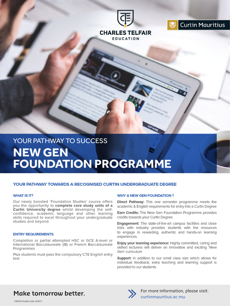 Curtin Foundation Studies Program | PDF | Academic Degree | Bachelor's Degree