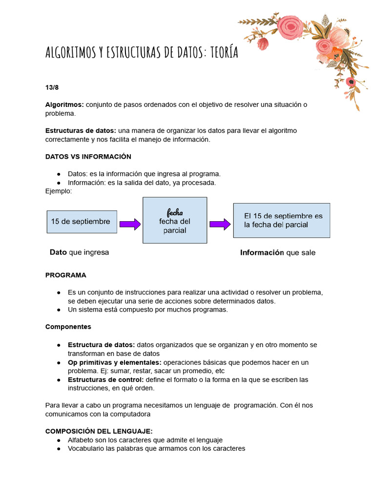 Algoritmos y Estructuras de Datos | PDF | Programa de computadora | Programación