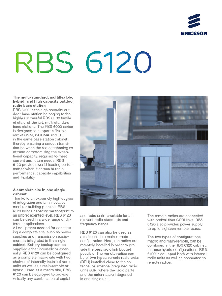 RBS 6120 Datasheet | PDF | Radio | Electricity