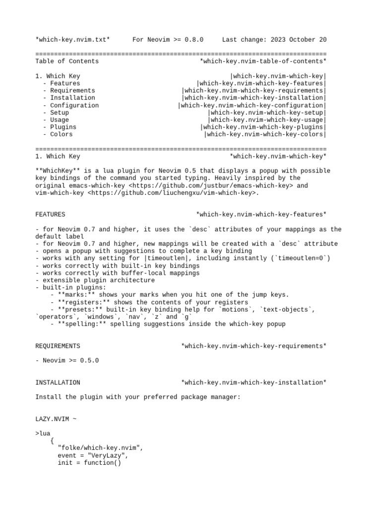 Which-Key Nvim | PDF | Computing | Software