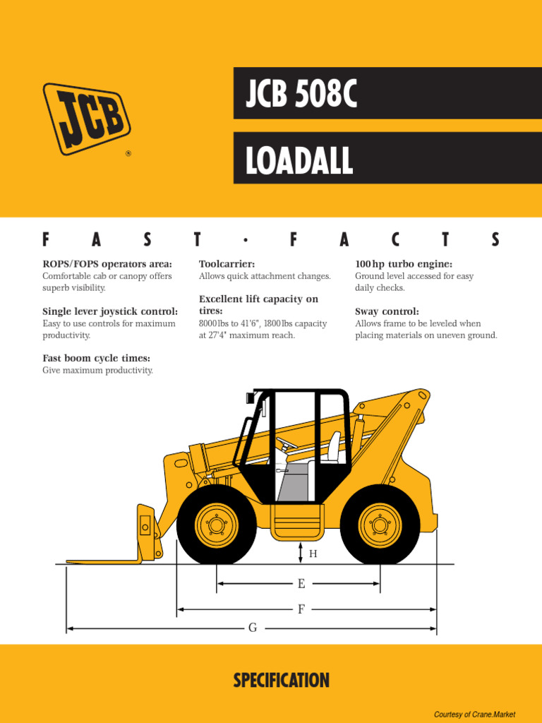 JCB Telehandlers Spec Ea5917 | PDF | Horsepower | Brake