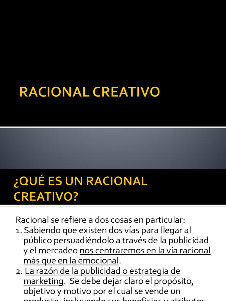 Racional Creativo | PDF | Publicidad | Marketing