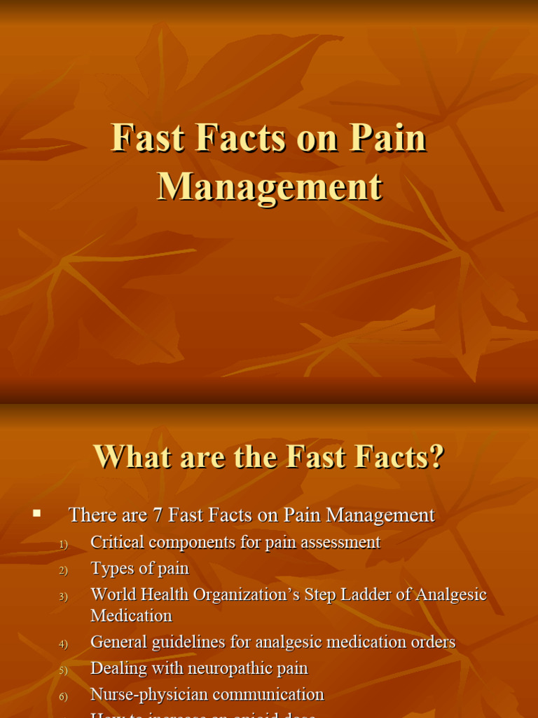 Fast Factson Pain Management | PDF | Analgesic | Opioid