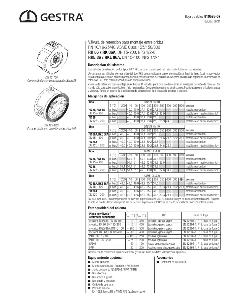 GESTRA DBL - 810575 - 06 - RK86-RK86A-RKE86-RKE86A - Es | PDF
