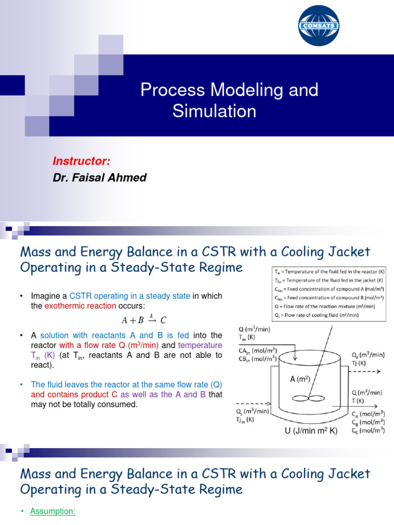 CSTR Mass and Energy Balance Analysis | PDF | Chemical Reactor | Reaction Rate