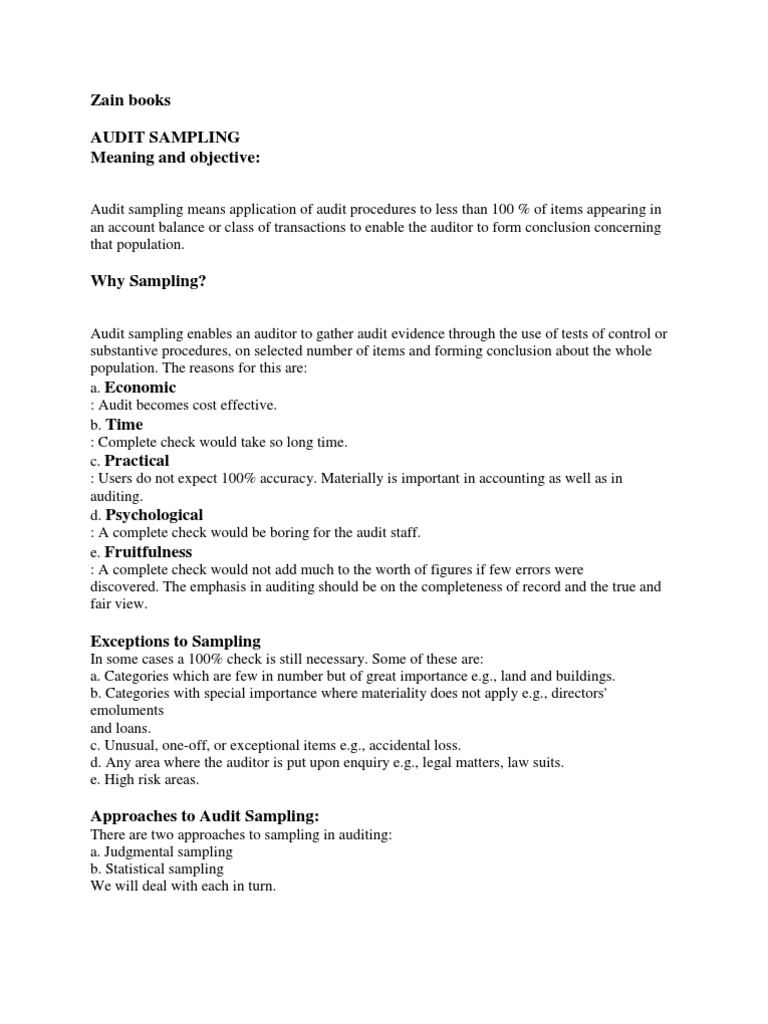 Audit Sampling | PDF | Audit | Sampling (Statistics)