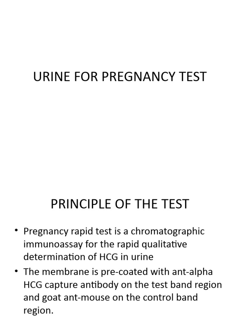 Urine For Pregnancy Test | PDF