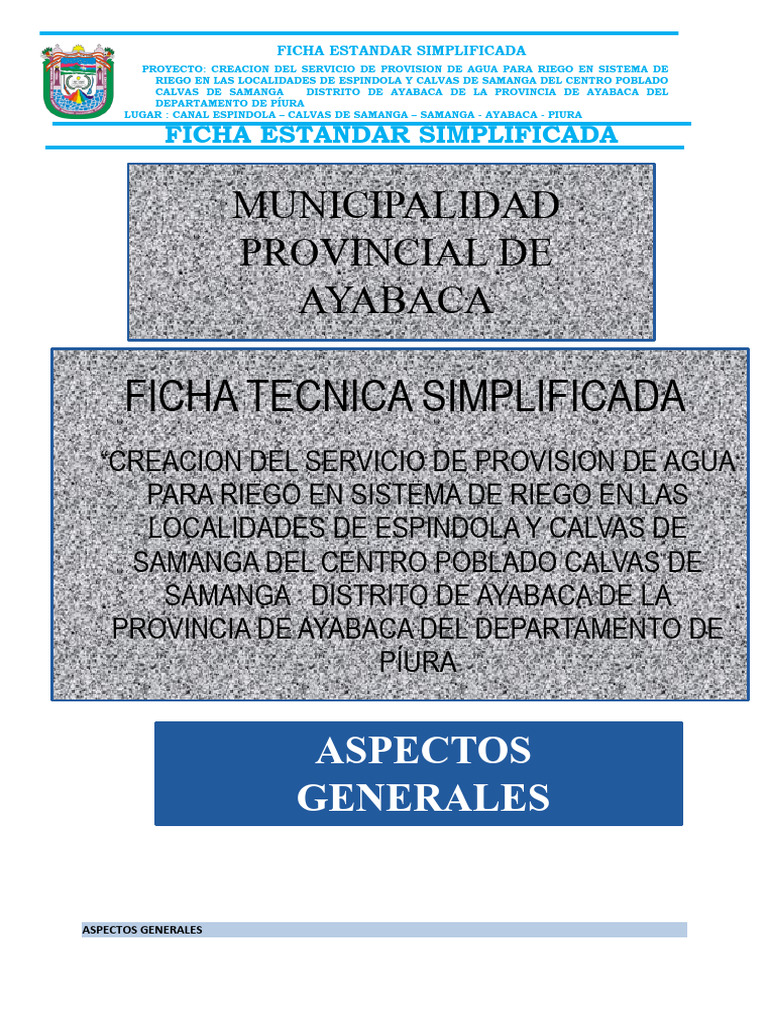 Ficha Tecnica Simplificada | PDF | Riego | Agricultura