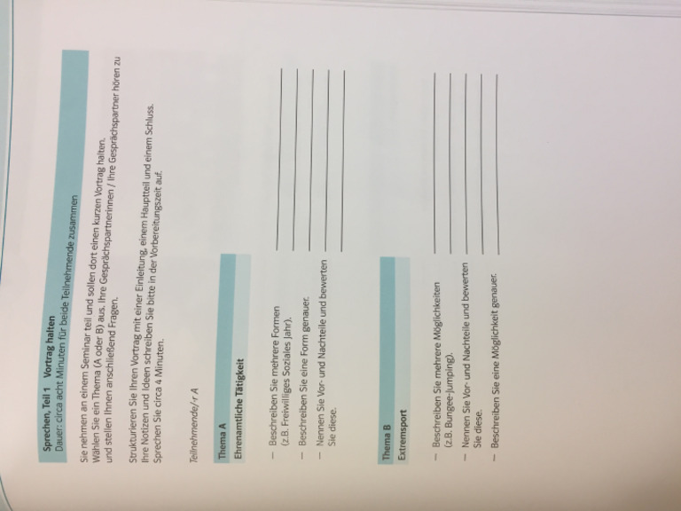 Sprechen Teil 1 | PDF