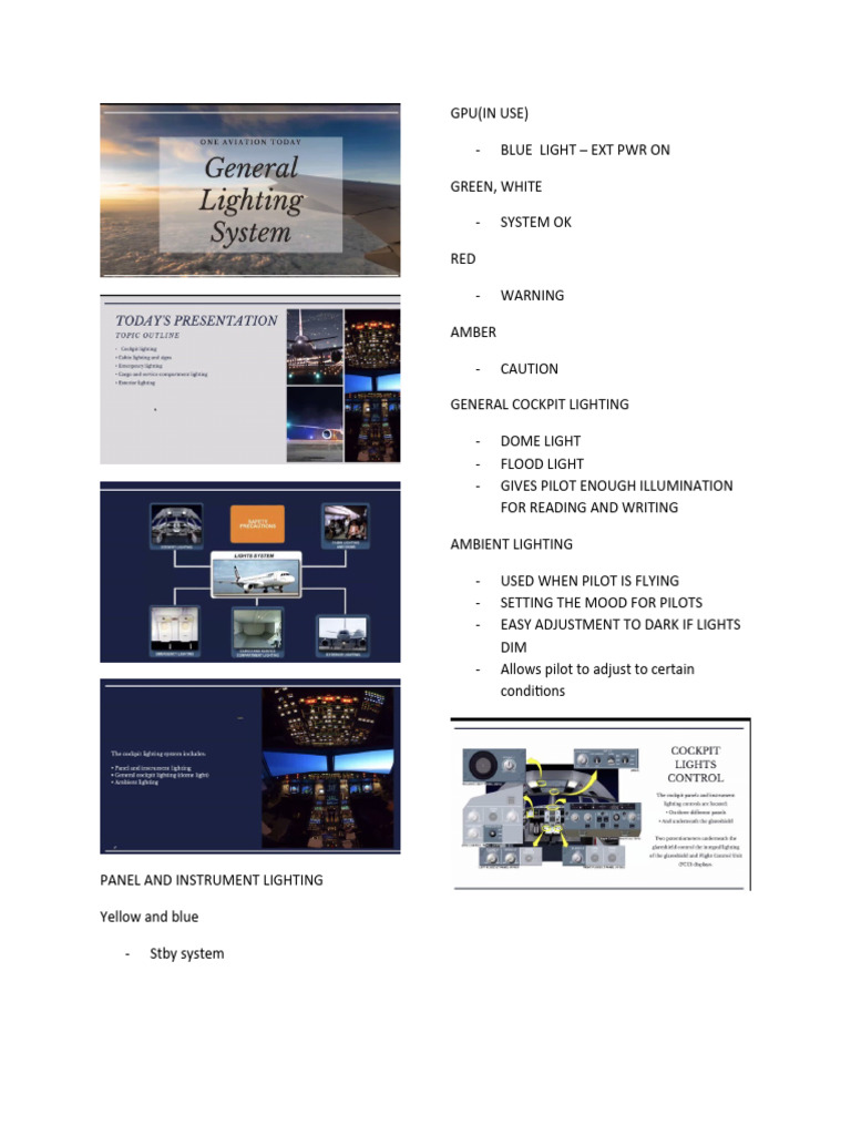 Aircraft Panel and Lighting Systems Guide | PDF | Lighting | Aviation