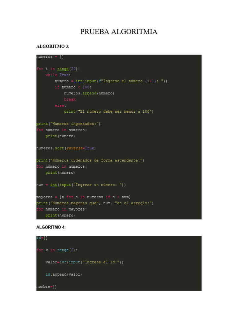 Prueba Algoritmia PDF | PDF | Matriz (Matemáticas) | Teoría de la matriz