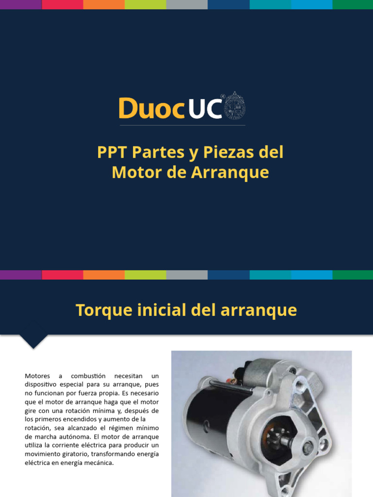 Partes del Motor de Arranque Automotriz | PDF | Motores | Ingenieria ...