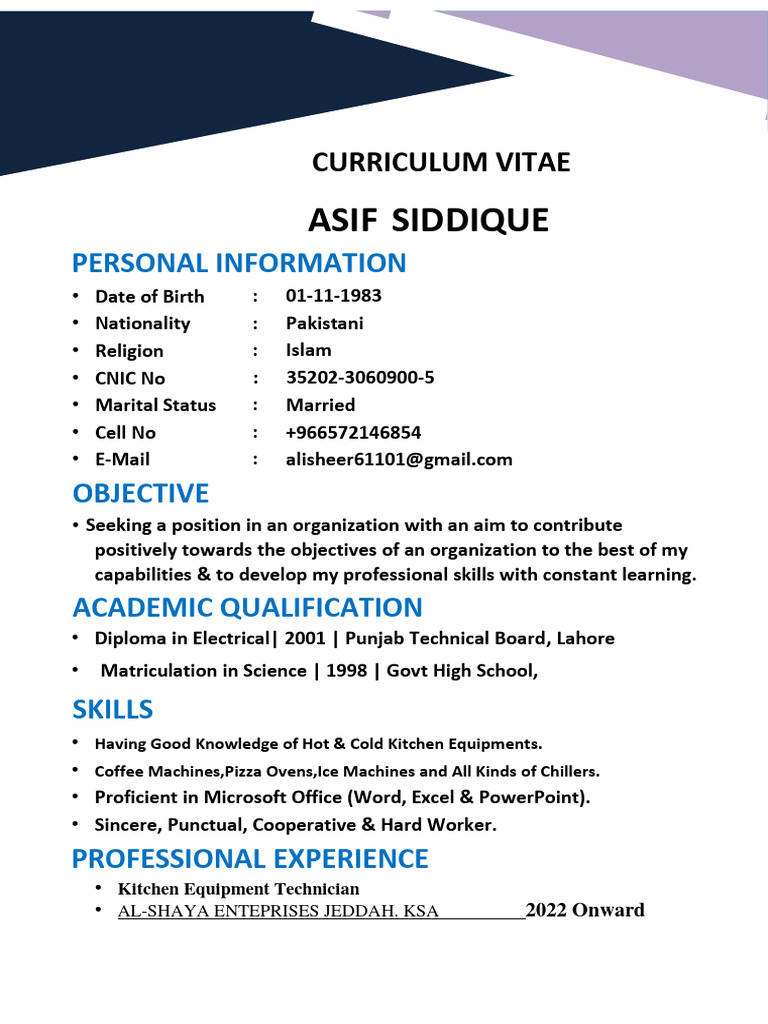 CV asif new | PDF