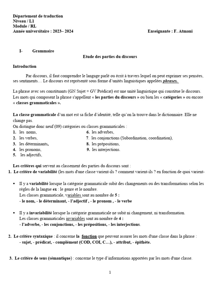 Types de noms en grammaire française | PDF | Nom (grammaire) | Nature ...