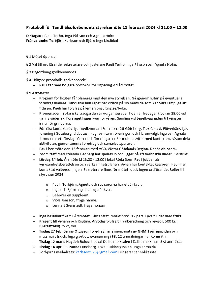 Protokoll-2024 02 13 | PDF