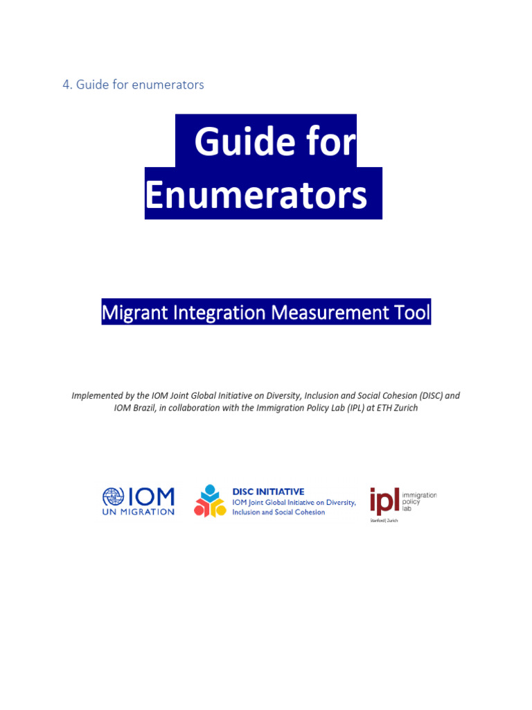 Guide For Enumerators 0 | PDF | Questionnaire | Refugee