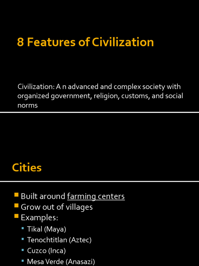 8 Features of Civilization | PDF