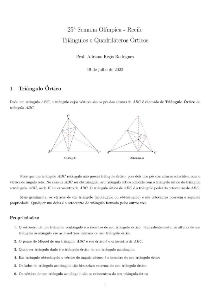 Triangulos E Quadrilateros Orticos Adriano Regis Pdf
