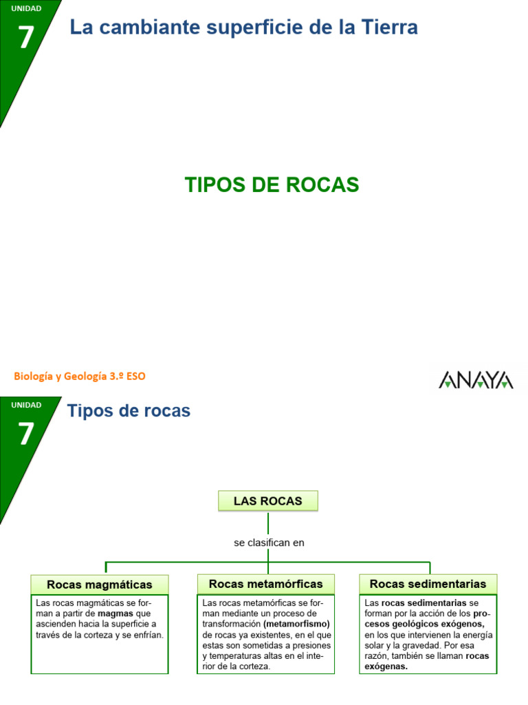 Tipos de Rocas: Metamórficas, Sedimentarias y Magmáticas | PDF | Roca ...