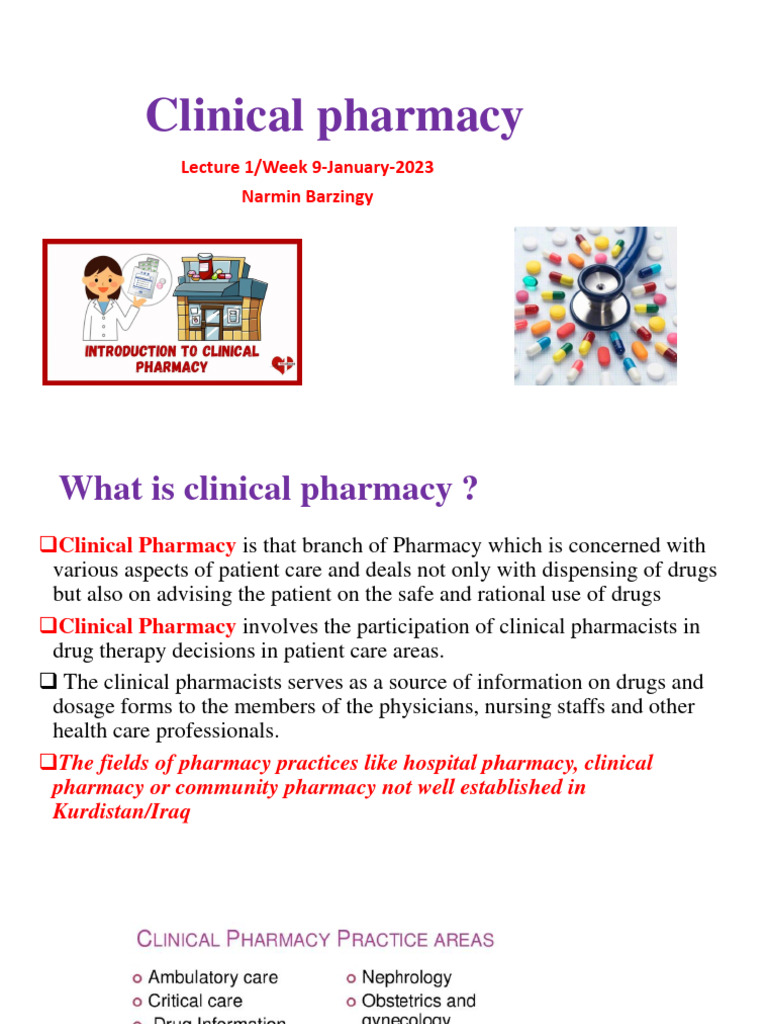 Clinical Pharmacy 1 | PDF | Pharmacy | Medical Prescription