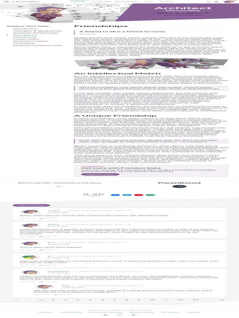 Friendships INTJ Personality (Architect) 16personalities | PDF ...