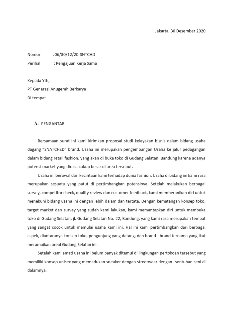 Proposal Kerjasama PT GAB | PDF