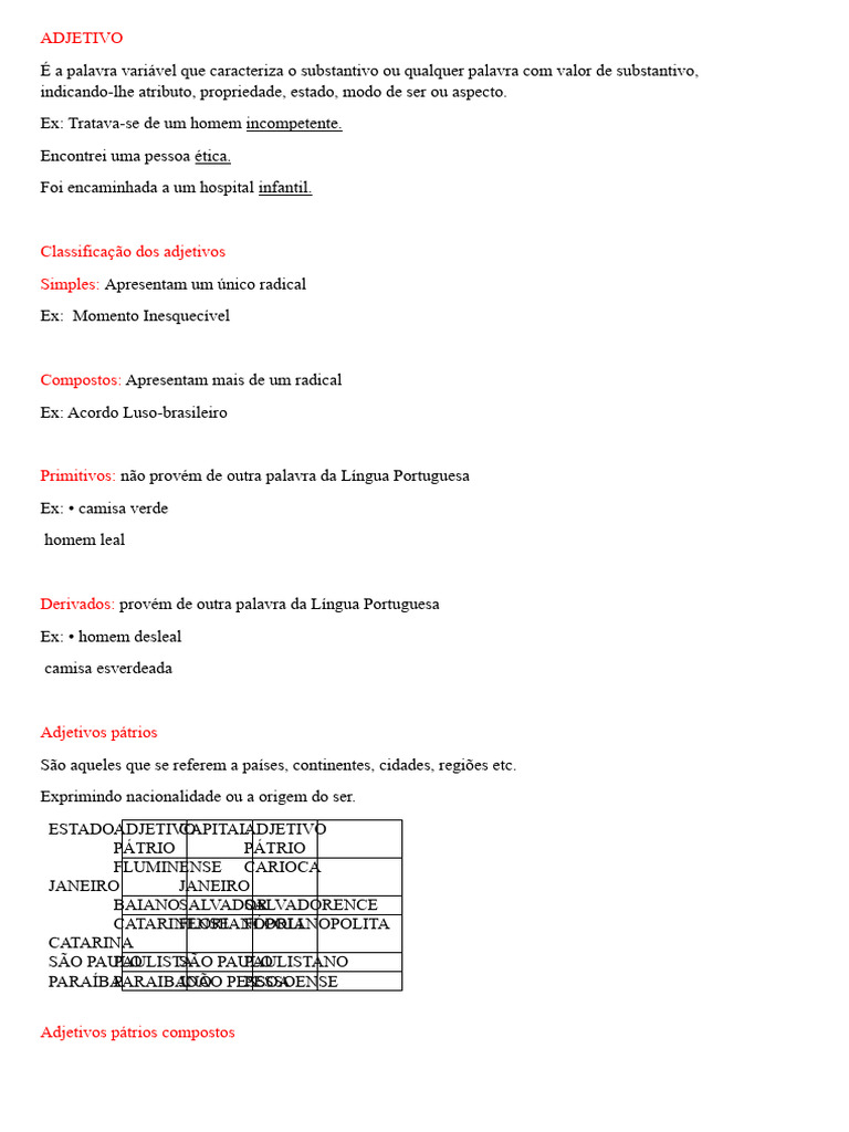 Adjetivoo | PDF | Adjetivo | Linguística